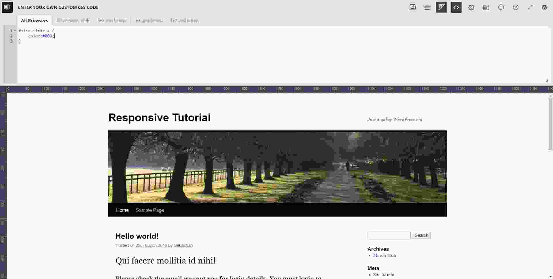 Test Site, Tools, & HTML/CSS Basics